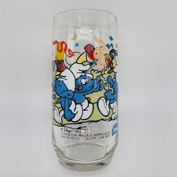 Smurfs | Dining | Vintage Baker Smurf Tall Drinking Water Glass ...